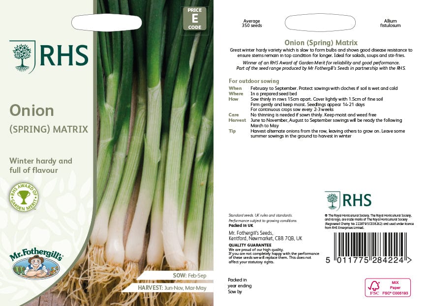 RHS Onion (Spring) Matrix – Plantroops United Kingdom