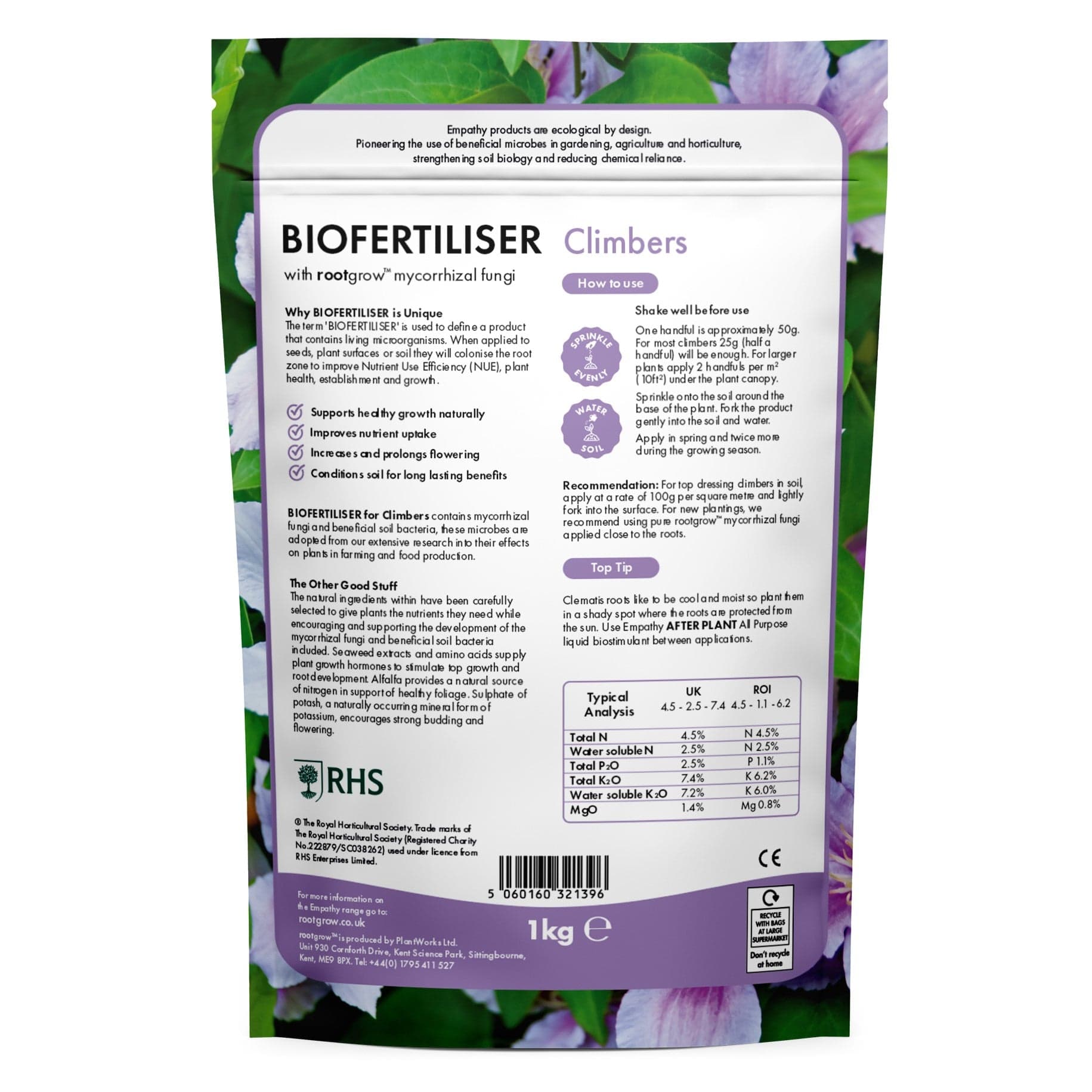 Empathy Climbers & Flowering Plants Biofertiliser with Rootgrow™ – Plantroops United Kingdom