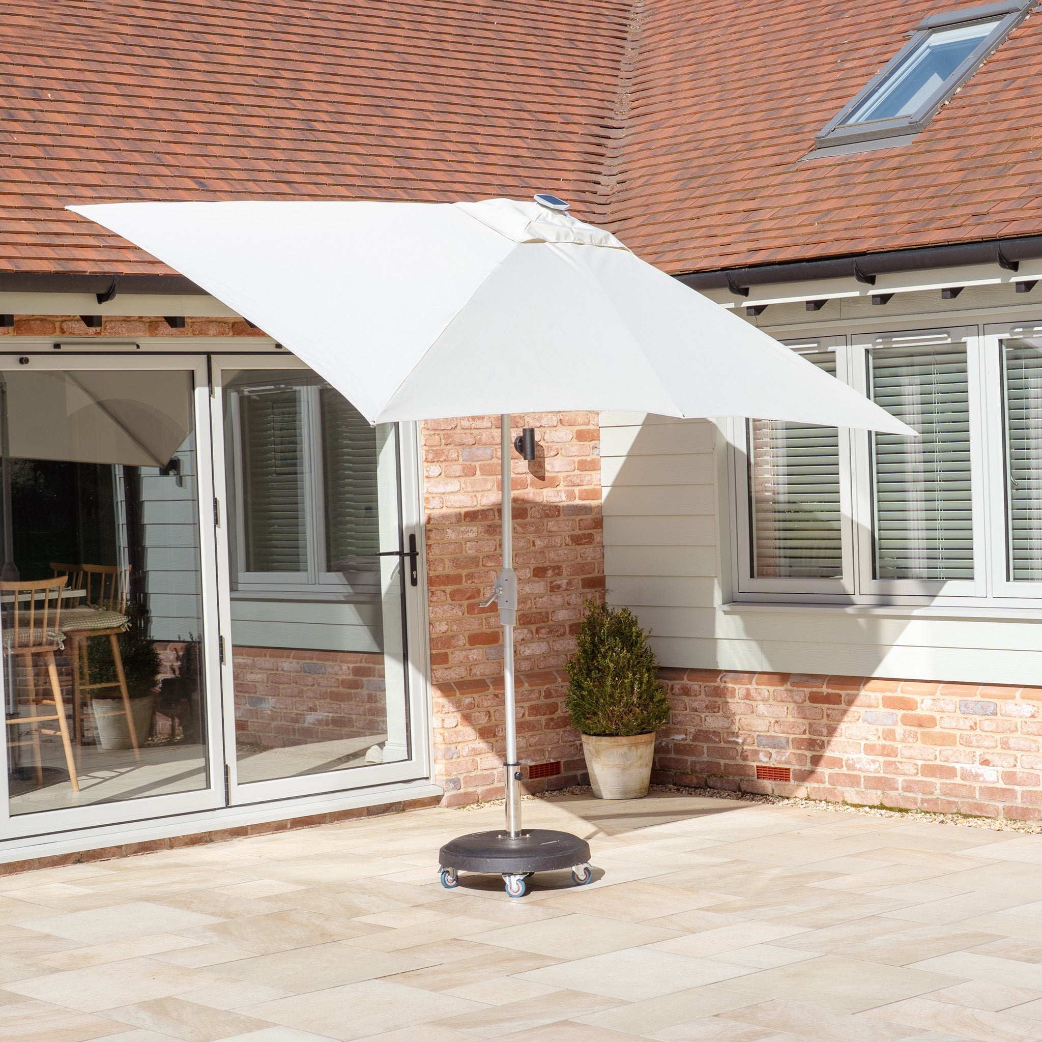 Zelos 3m x 2m Rectangular Parasol with LED Lighting in Cream ...